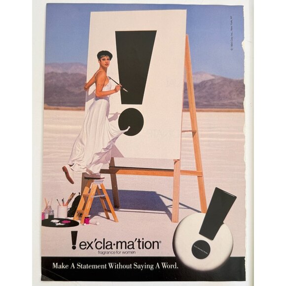 Accessories | Vintage 1994 Exclamation Perfume Brunette Girl Painting ...